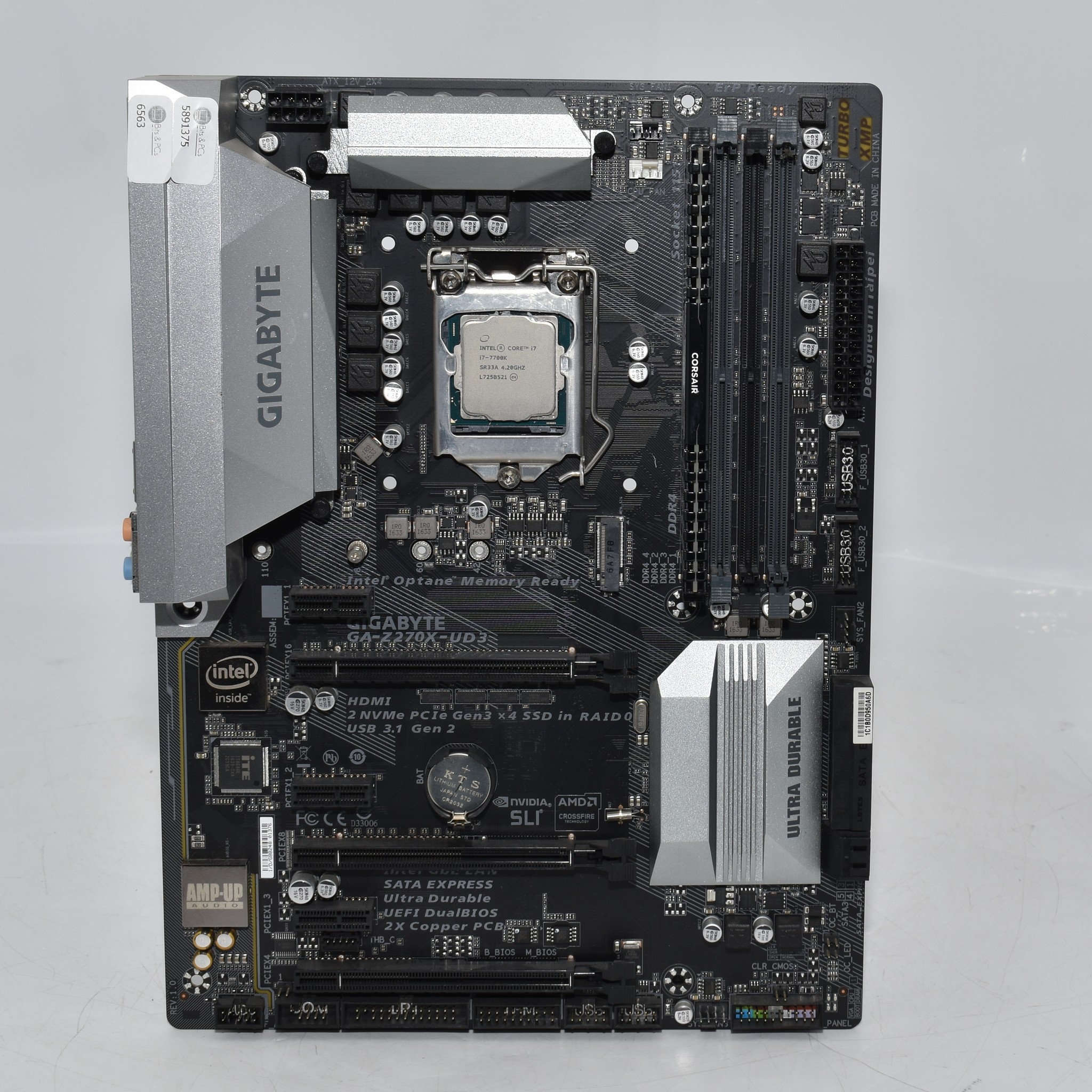 Used Intel Core i7-7700K CPU. Gigabyte GA-Z270X-UD3 Motherboard. 16GB ...